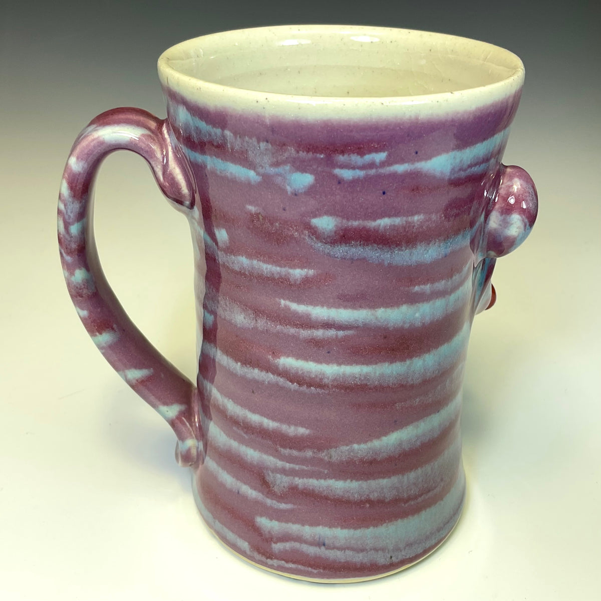 FaceMug Tall- Righty - Pansy Glaze – Claymonster Pottery
