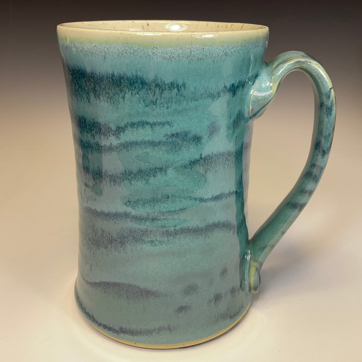 FaceMug Tall - Righty - Celadon Glaze - Drunk – Claymonster Pottery