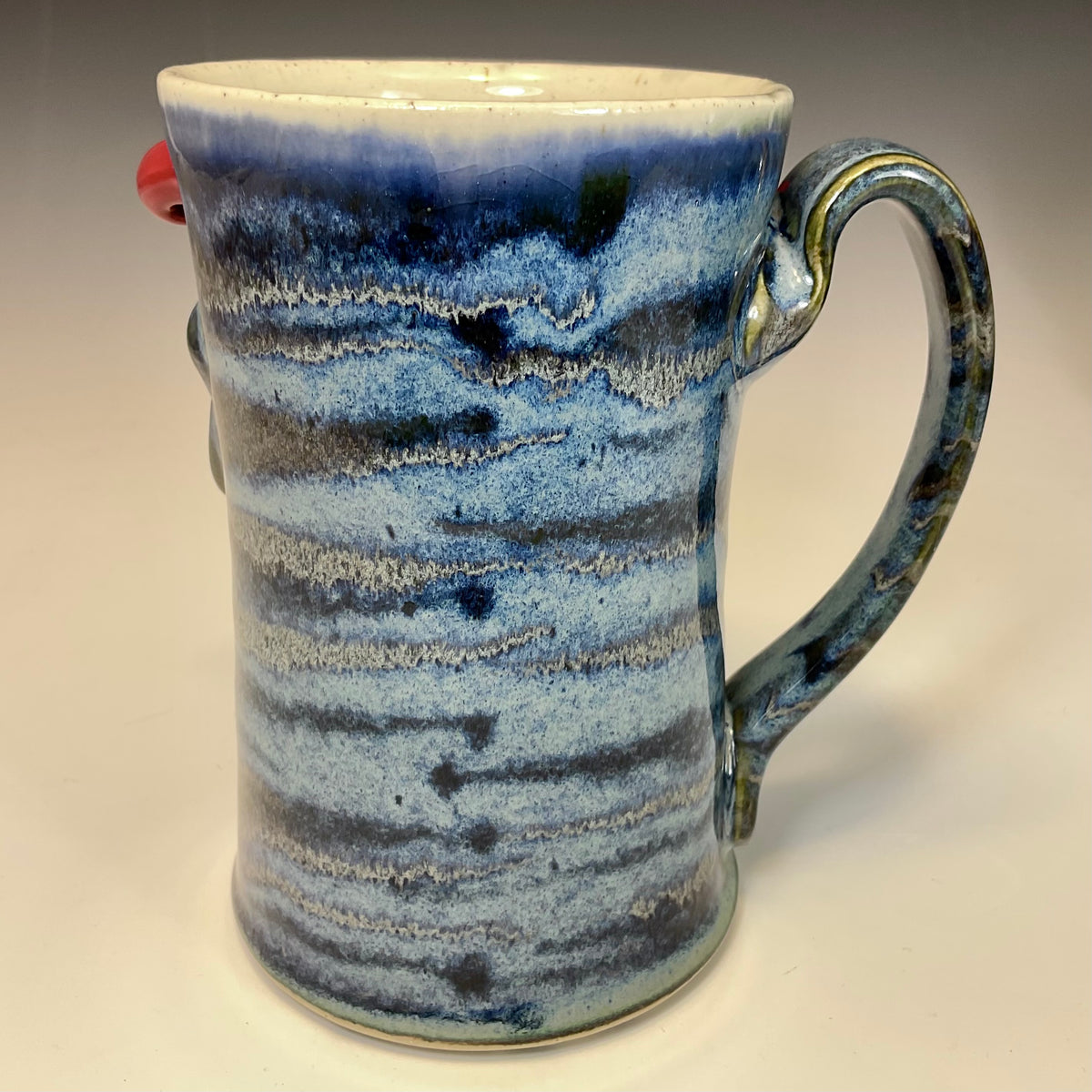 FaceMug Tall - Righty - Blue Glaze - Dazed – Claymonster Pottery